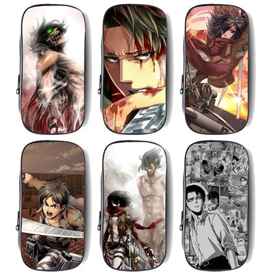 兵长艾伦三笠利威尔阿克曼自由之翼进击的巨人文具盒帆布拉链笔袋