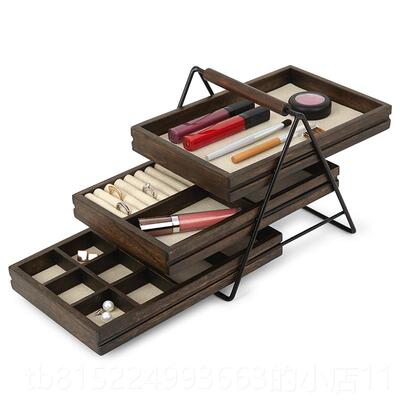 正品mbra 首饰耳环实木收U纳层架木手饰收纳创意婚礼质首饰盒盒首