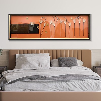 高货单幅装饰画卧室立体实物画客厅沙发背景画花束50150