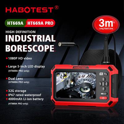 华博HT669A/PRO工业内窥镜带屏高清1080P防水探头管道检测仪器