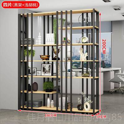 高档铁f艺隔断置物架分层屏风物架客厅隔断办公室lt装饰工业储风o