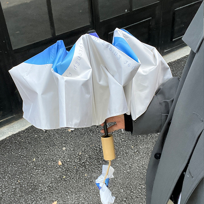msho/设计师定制款~温柔色高级感晴雨两用摺叠遮阳黑胶伞男女雨伞