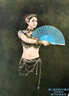 Anita木扇定制 变脸扇广告扇西班牙扇跳舞扇弗朗明哥大号舞扇多色