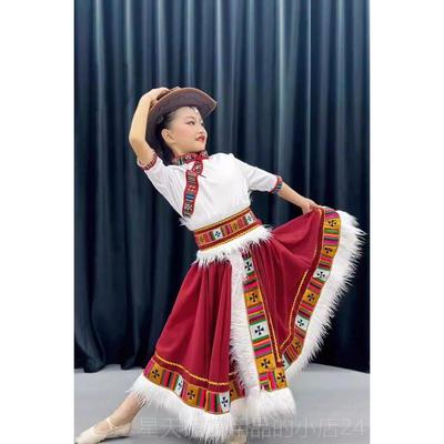 正品儿童藏族舞蹈扎锅庄舞次仁拉索热巴鼓原巴演扎草嘿西德勒西藏