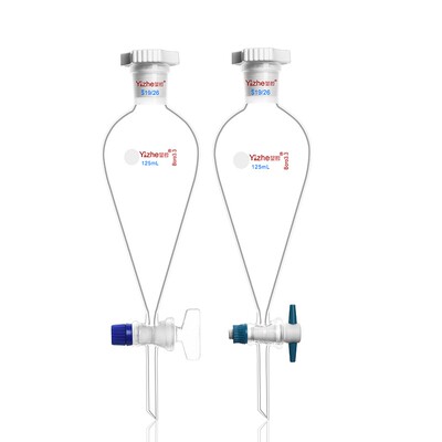 玻璃梨形分液漏斗聚四氟活塞30/60/125/250/500ml实验室油液分离