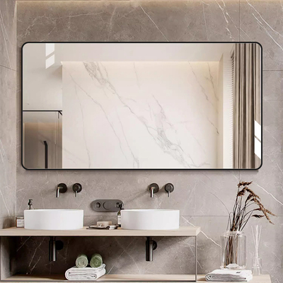浴室镜子卫生间贴墙自粘洗面台挂墙式免打孔家用酒店定制防爆银镜
