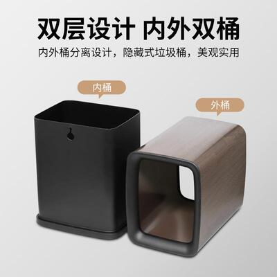 木圆纹垃圾桶家用新中房式复客古无盖直投形厅厨卧室卫生间高WVC