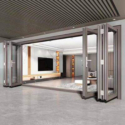 别重型折门QQE叠推拉门墅阳台合金折叠落地全景工铝程隔断玻璃门