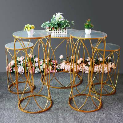 铁艺镂空圆柱甜品台迎宾区装饰甜品台品甜品婚礼PKY用婚庆桌道具