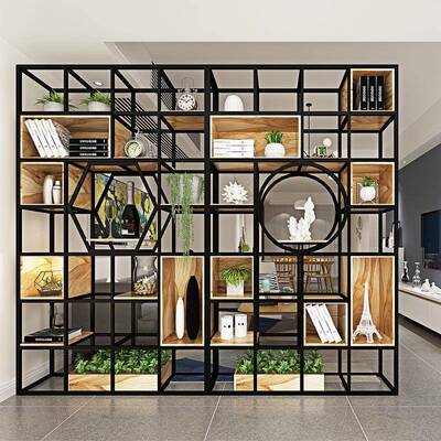 隔loft铁艺断物架置屏风现代简约工业风储物玄柜WZH关展示架客厅