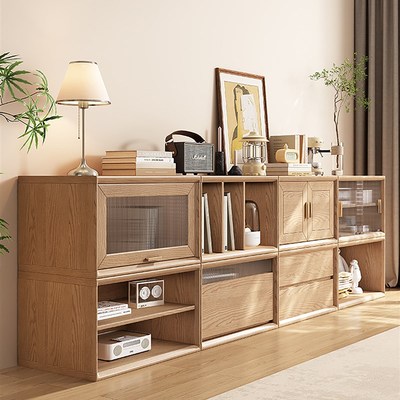 【自由组合】模块化实木柜子书柜储物架斗柜餐边柜客厅茶几电视柜