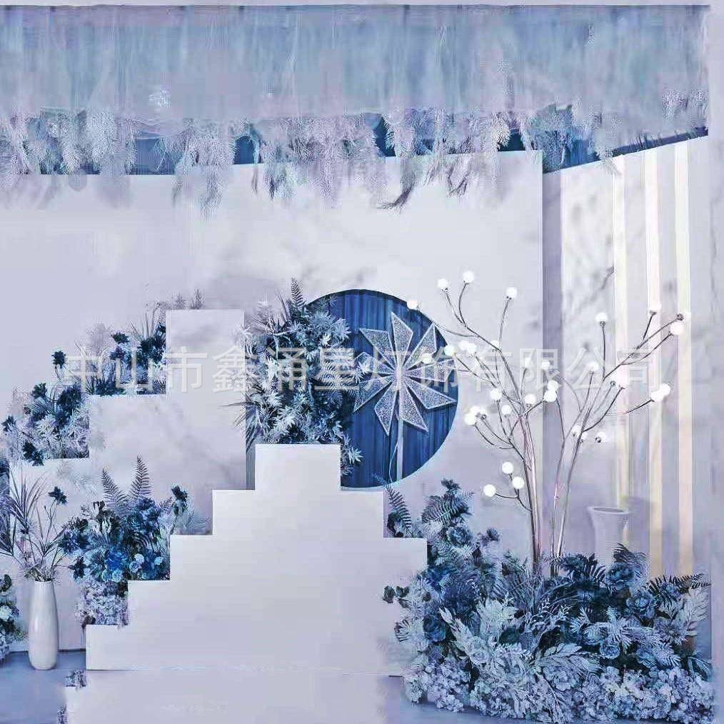 新RME款置庆路引礼堂场地布道具节日橱窗装扮道具中婚式婚礼路灯