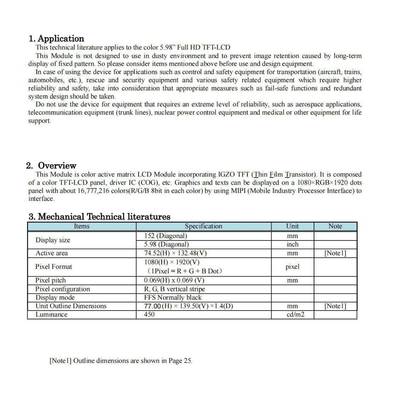 寸TFT液晶I显示屏10680FSQ*1p920高清手机屏RGB/MIP40in插接高亮
