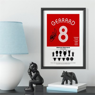 利物浦杰拉德福勒号码款实木装饰相框照片墙桌摆挂框摆件酒吧壁画