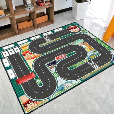 高档大防滑图儿童玩具车地垫车场停车库城市地公路马路号交通场景