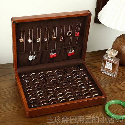 正品匠夫收花梨木纯实木首饰纳盒20耳25新款功手镯项炼吊坠戒指饰