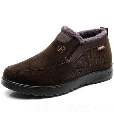 正品京老北布鞋亲男棉鞋冬季保暖加绒中年爸老爸鞋防滑加厚父老人