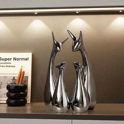 轻奢一摆家三口小鹿酒柜NLM装饰品居电件高档客厅视餐边柜家新家