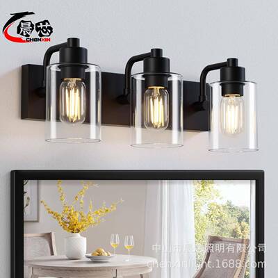 二跨境美式头头镜前VHW壁灯复古工业风玻璃卫生间浴灯室洗漱台三