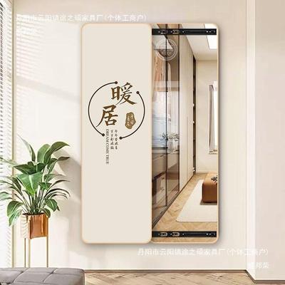 隐藏式全饰身形镜子贴廊墙隐推拉卧BZK室穿衣镜玄关走试衣装镜