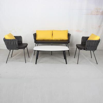 简北欧约沙发椅布绳编织庭院花民宿藤室园内室外CF2146C咖啡厅撞