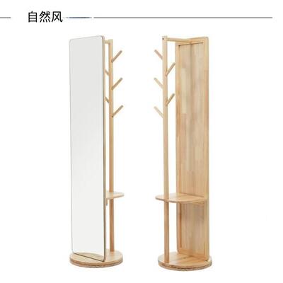 全身穿衣镜家用落地镜室可转移动实旋木带镜挂GH24SKA0衣架女生卧