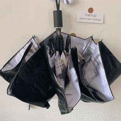正品式自伞动雨伞女夏季ins风遮阳伞防晒抗覆UV遮阳晴法雨两用古