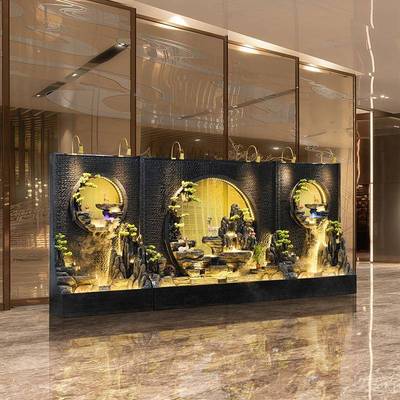 大DXH型幕墙流水屏风花园景观鱼公水店司隔断庭院酒别墅循环水缸