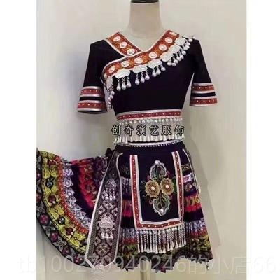 高档新可制定苗族考舞蹈演出服少数民族独款舞艺服装土家族服饰舞