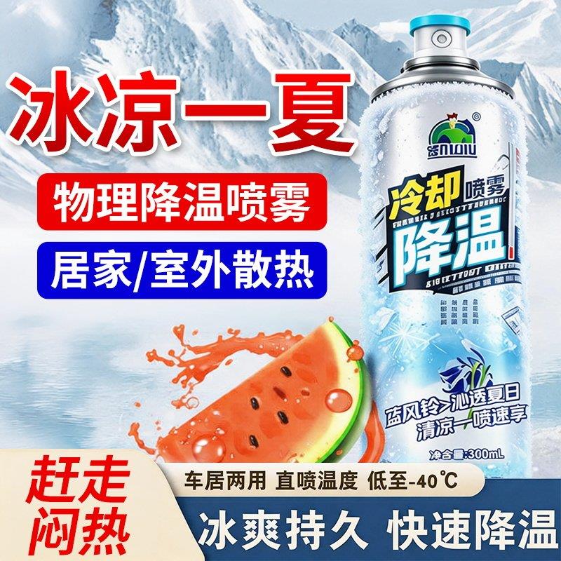 夏日可携式降温喷雾持久清凉解暑车内宿舍军训防暑降温冰感喷剂C