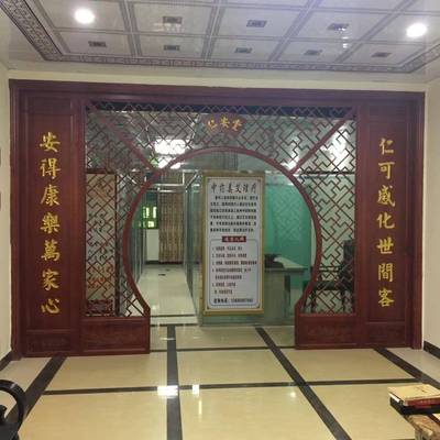 镂空中式客厅屏风玄隔断F9787JSJ亮月门关仿古实木新花格木格栅月