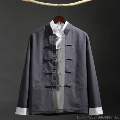 正品中修国长风唐男居士服禅汉服中山装男装民装国衫马褂茶服中式