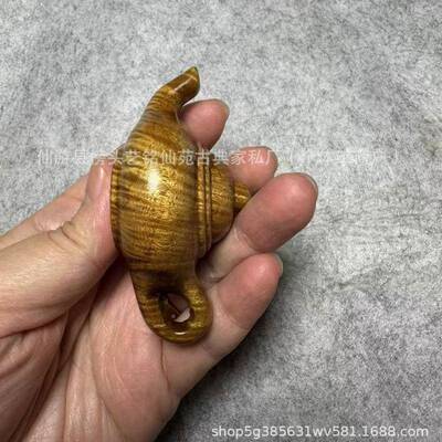 艺铭仙苑新款金DIZ丝楠木水摆波纹把壶手件把文玩件把木质雕刻工