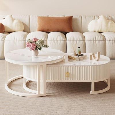奶油岩板茶几客厅家MYA代用轻奢现简约户型茶风小台网红客厅家用
