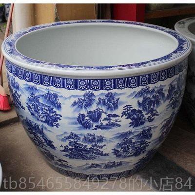 正品荷陶瓷鱼缸青水花瓷1米特大缸门瓷海庭院室外金鱼缸睡莲花乌