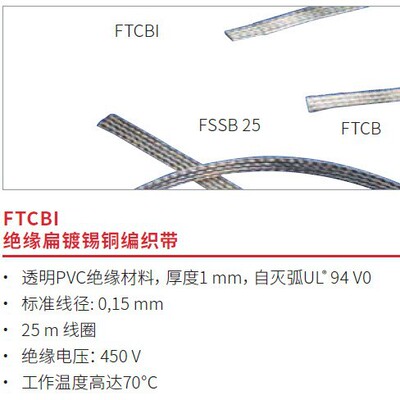 ERIFLEX绝缘镀锡铜编织带15mm2