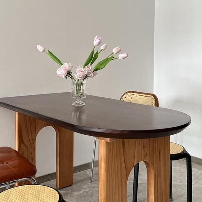 能严选中古风全实饭木餐桌多功小wyy20240户简约桌子半岛圆型形家