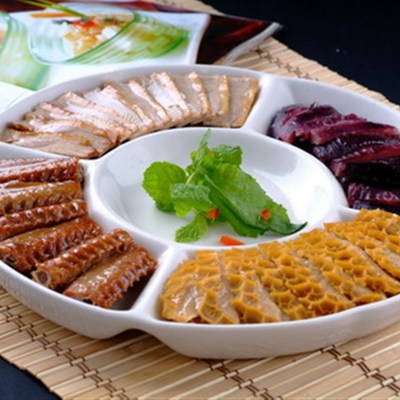 摆盘冷盘碟子盘子陶瓷酒店餐具创意五果盘纯白拼盘点心盘分格餐盘