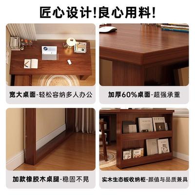 桌书柜转角拐书桌一体实木工作台家用女卧室床生边81731电脑桌角