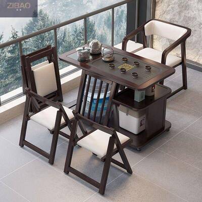 LMP实木可移椅动阳小台茶桌组合厅户型家用功夫茶台客简约烧水泡