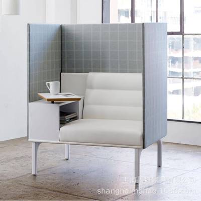 高靠背带屏风包围私密窗边靠墙围合隔断商务接待洽谈沙发组合U型