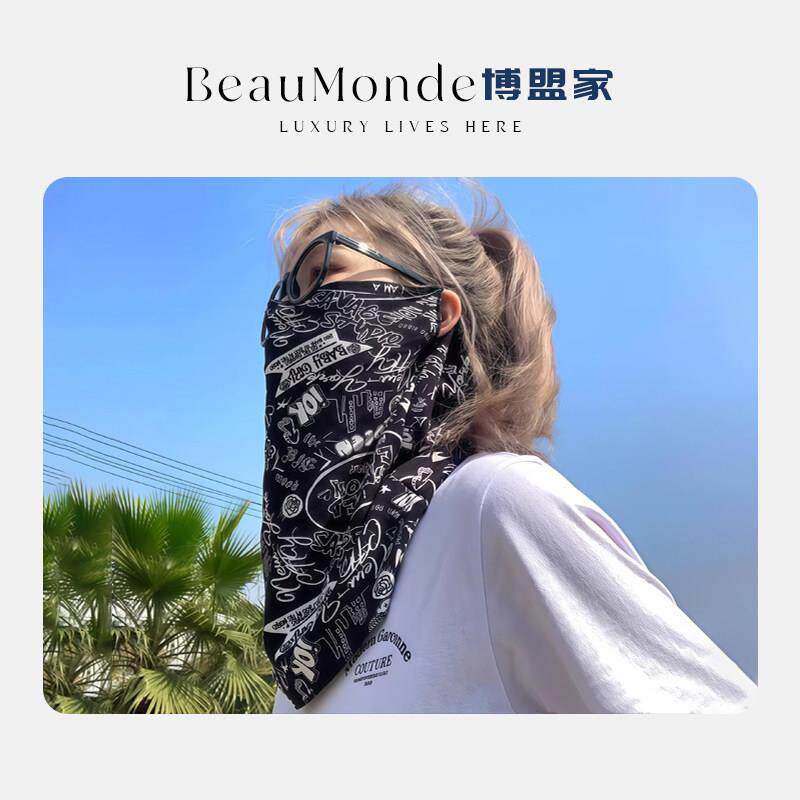 夏季脖子防晒冰丝骑行面纱户外防晒面罩全脸骑行外出男女