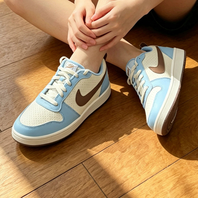 NIKE耐克女鞋CourtBorough蓝白拼色低帮板鞋运动休闲鞋IM3377-021