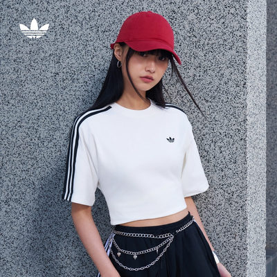 阿迪达斯三叶草ADILENIUM 5.0修身半袖夏女复古风短袖T恤 KY5093