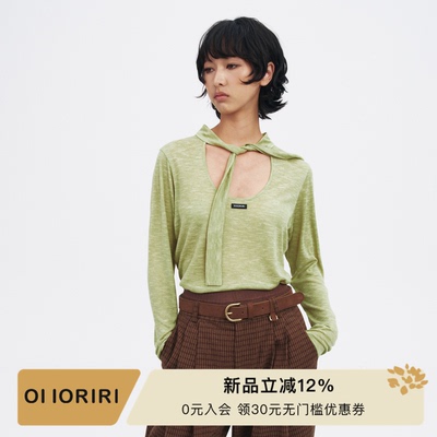 OIIORIRIU领长袖飘带T恤