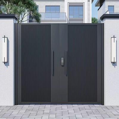 户外合金庭艺院园门农村自544建房院子花别墅门铝铝单双开了母门