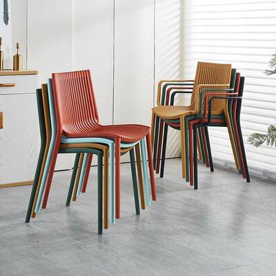 简可加约舒适家居堆叠强塑料一体座式77751加大面餐厅餐椅