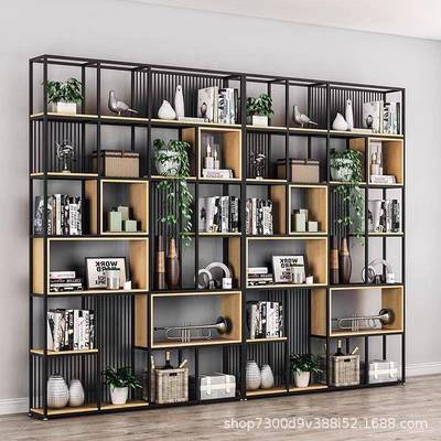 铁艺置物架落厅地客多层书架屏风书镂柜办公室SSY隔断展示架空收