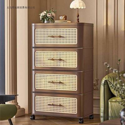 落地收收纳复古风卧箱室床BMA头柜纳抽拉置物免安装衣物玩具多功