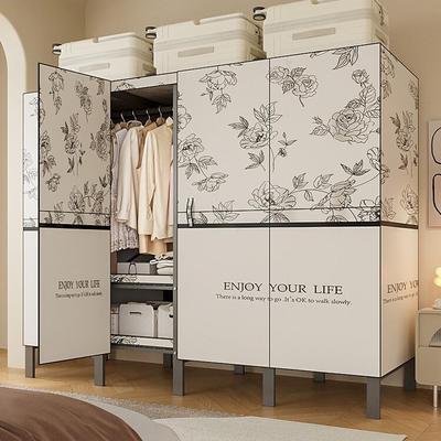 免闵联室家用易简布衣柜安卧装衣柜加PVF粗全钢架结实耐用出租房